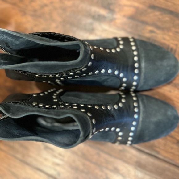 italian designer | Shoes | Studded Black Leather Ankle Booties | Poshmark